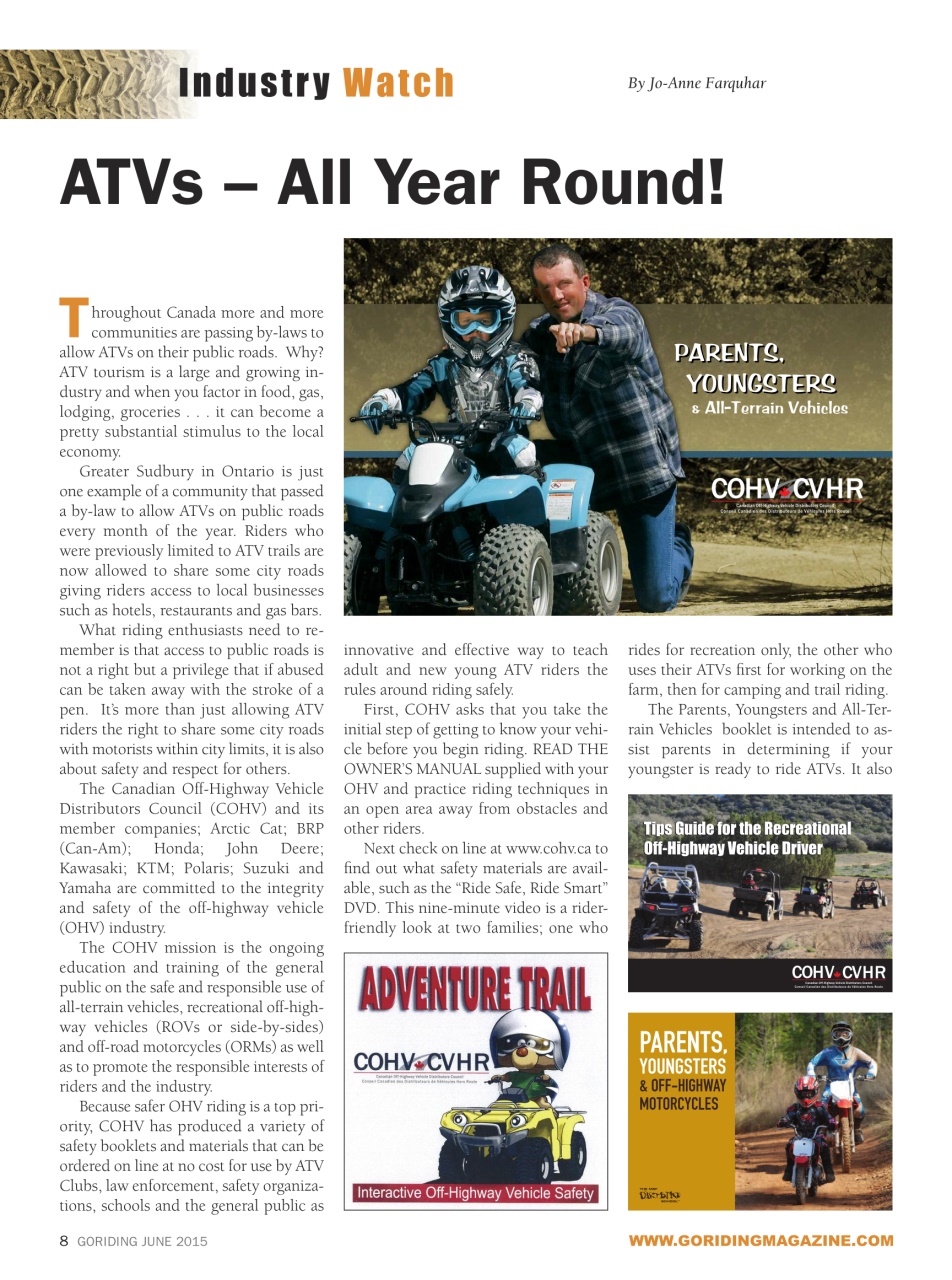 Go Riding ATVing Magazine - June 2015 Back Issue
