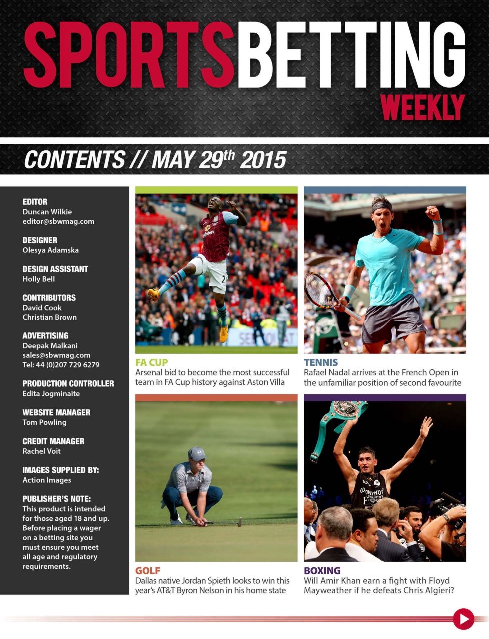 Sports Betting Weekly Magazine Subscriptions and SBW Issue 23 Issue ...