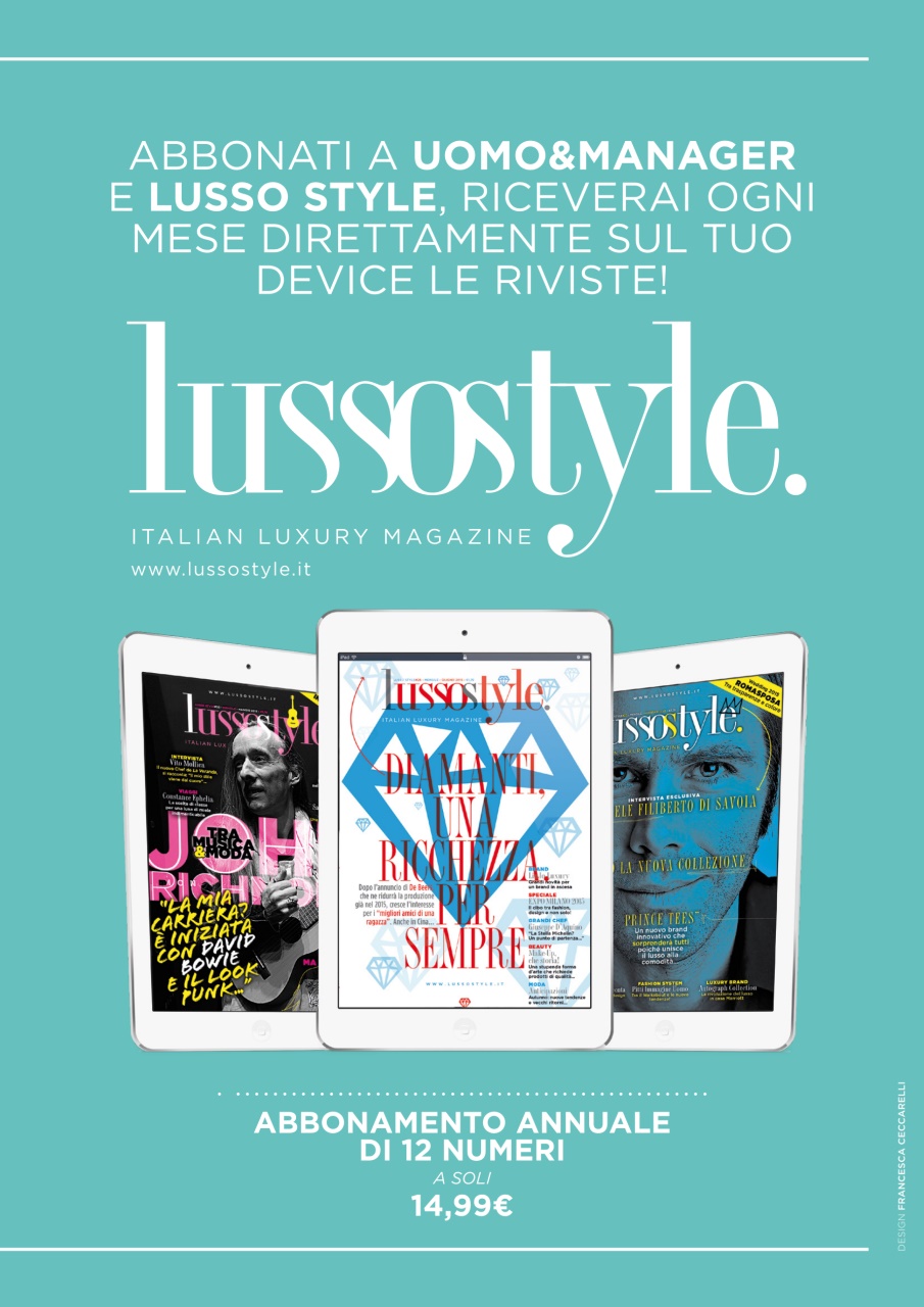Lusso Style Magazine - Lusso Style #26 Giugno 2015 Back Issue
