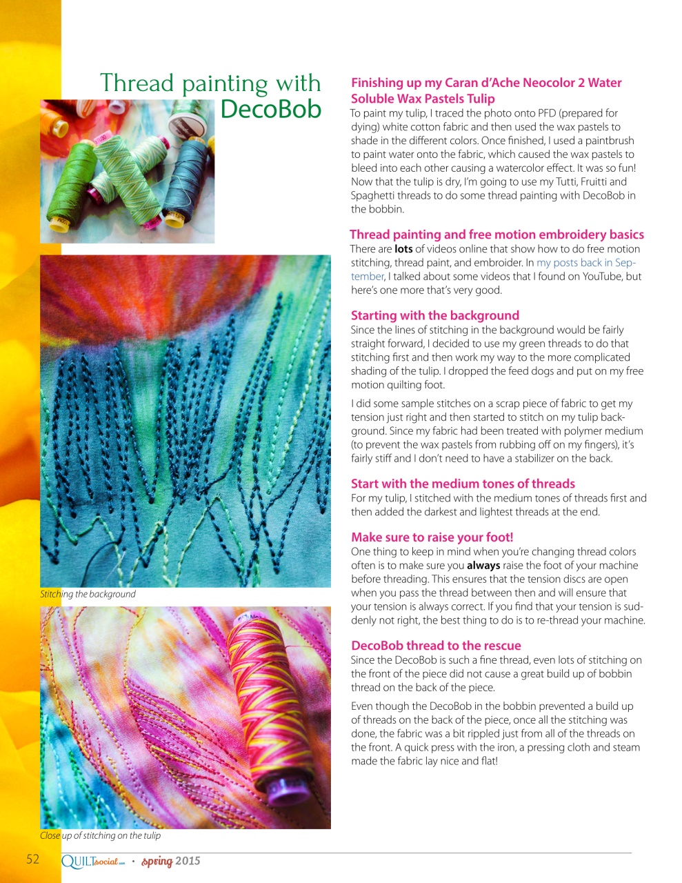 A Needle Pulling Thread Magazine - QUILTsocial Spring 2015 Special Issue