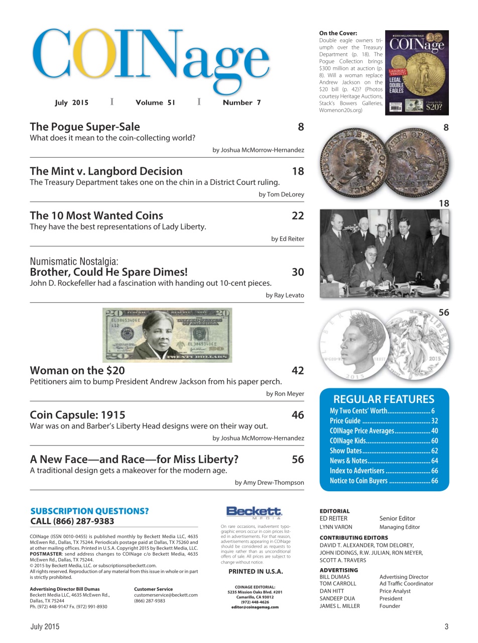 COINage Magazine - July 2015 Back Issue