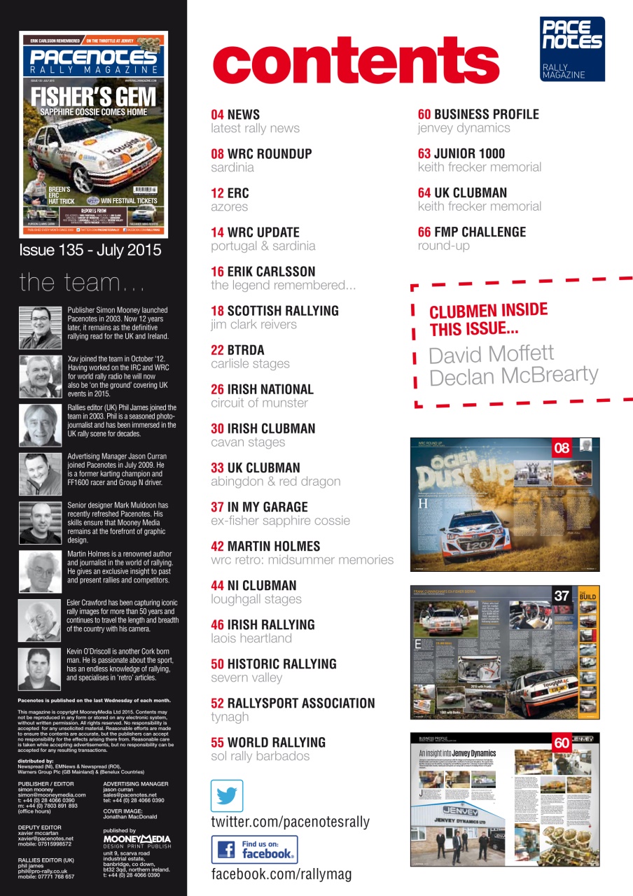 Pacenotes Rally magazine - Issue 135 - July 2015 Vorige editie