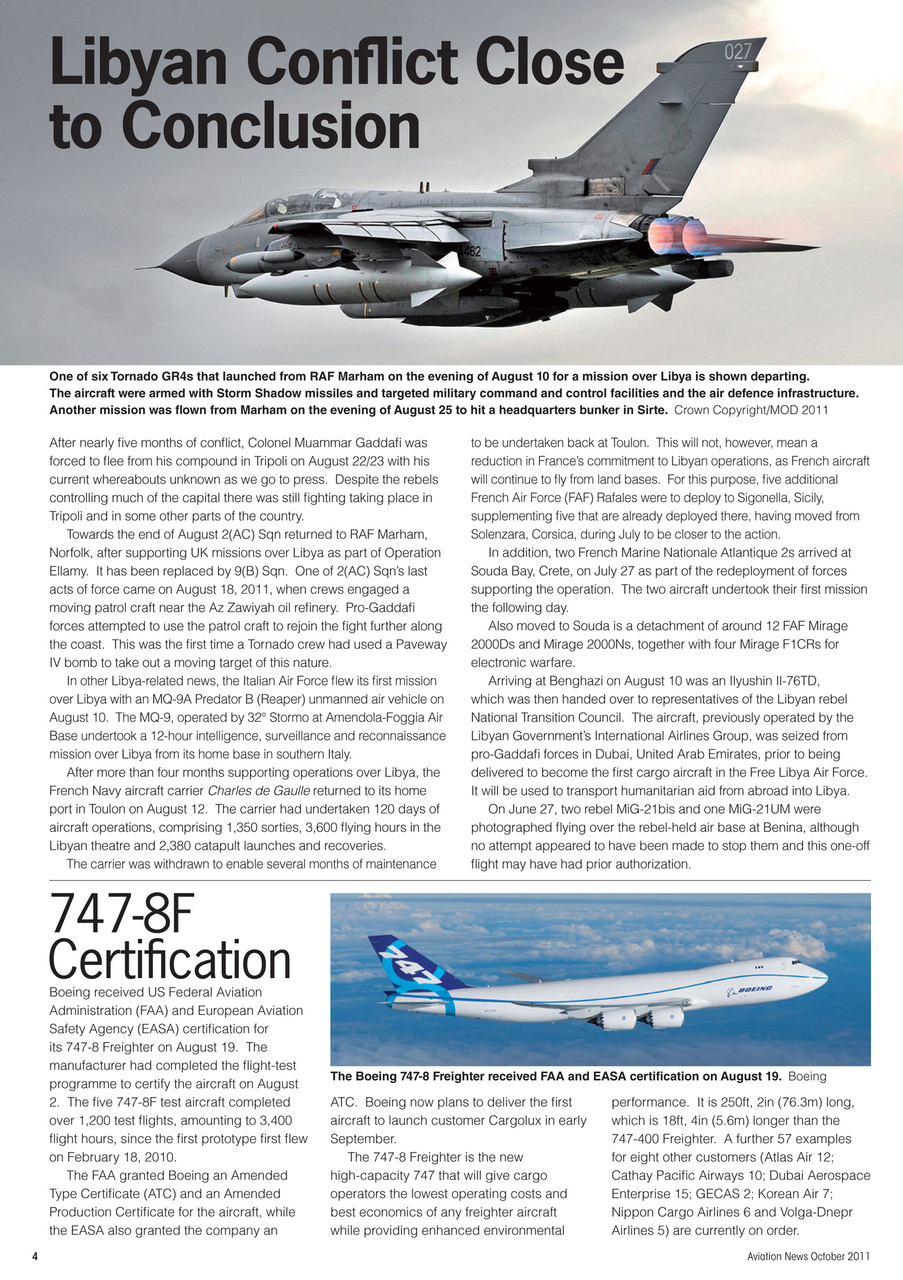 Aviation News Magazine - October 2011 Back Issue