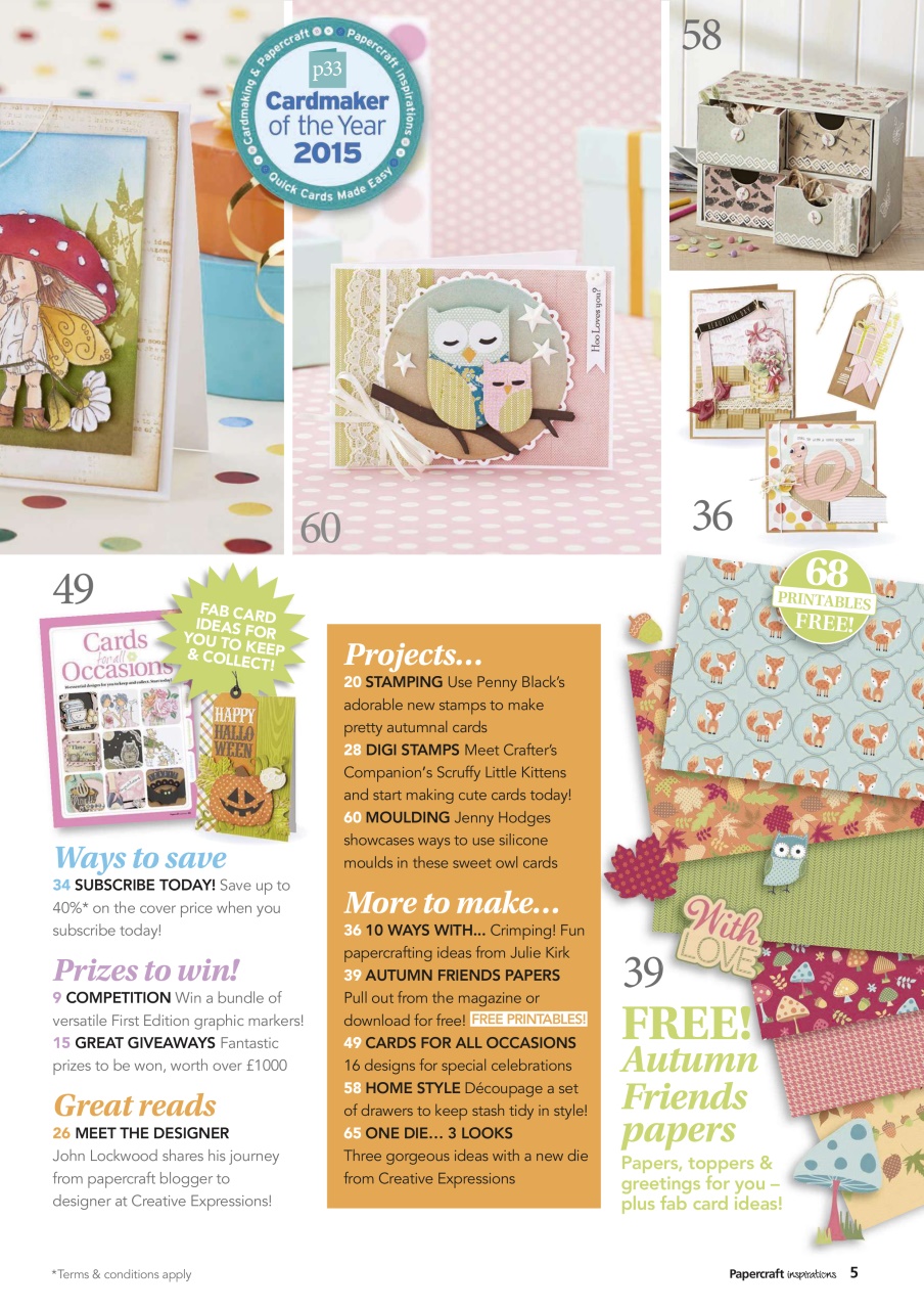 Papercraft Inspirations Magazine - October 2015 Subscriptions | Pocketmags