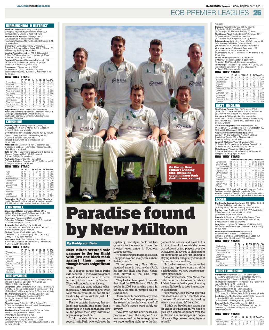 The Cricket Paper Magazine - 11th September 2015 Back Issue