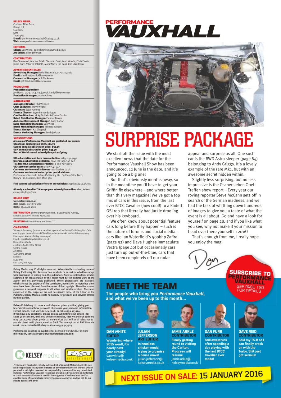 Performance Vauxhall Magazine - No. 178 Touring Star Back Issue