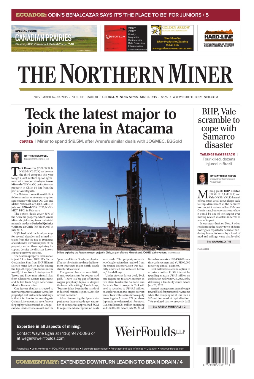 The Northern Miner Magazine - Vol. 101 No. 40 Subscriptions | Pocketmags