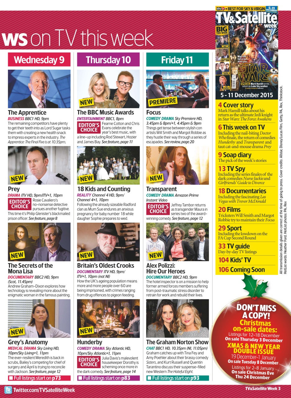 TV & Satellite Week Magazine - 5th December 2015 Back Issue