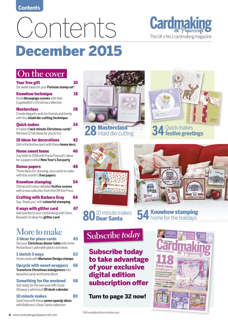 Cardmaking & Papercraft Magazine - December 2015 Subscriptions | Pocketmags
