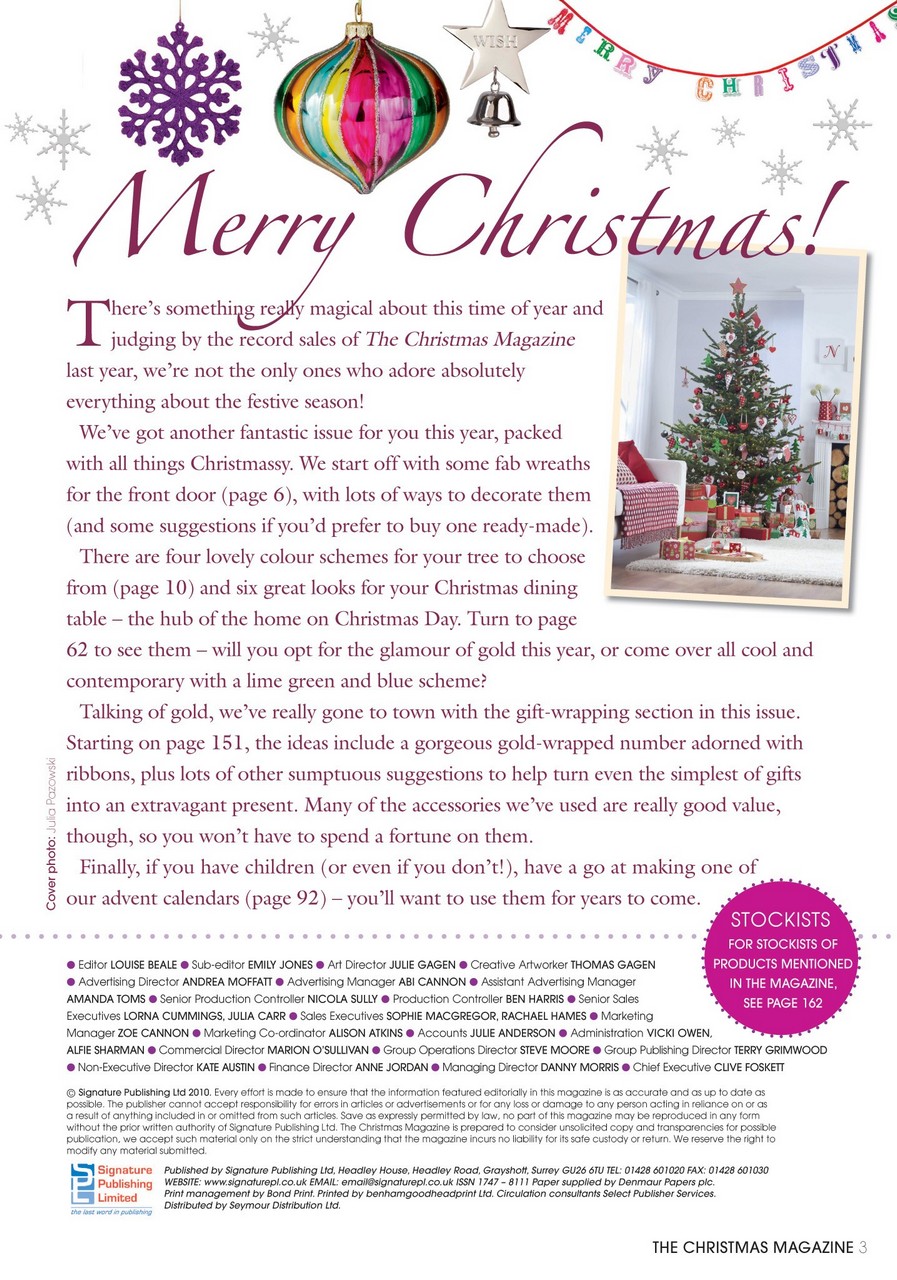 The Christmas Magazine - The Christmas Magazine 2010 Back Issue