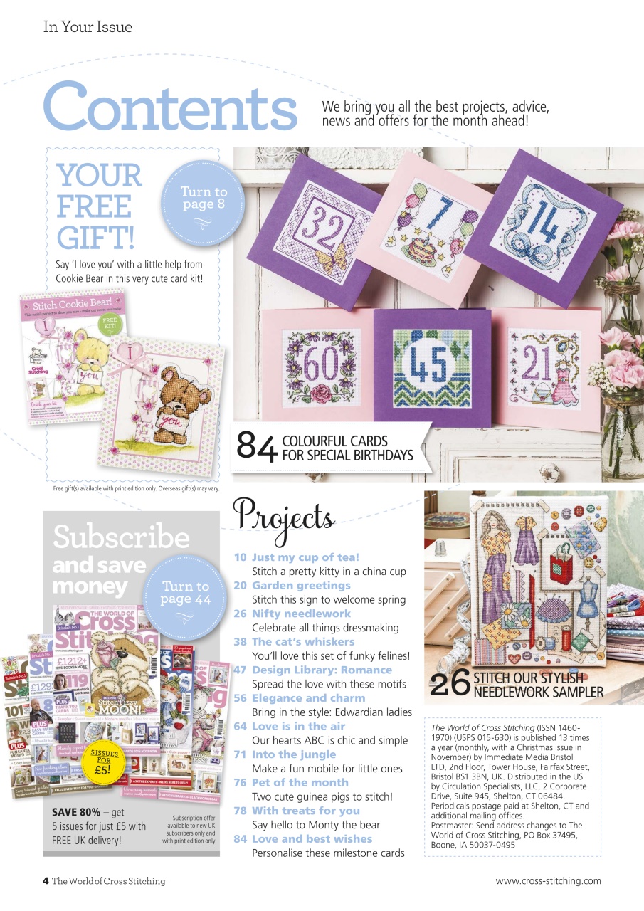 The World of Cross Stitching Magazine - February 2016 Back Issue