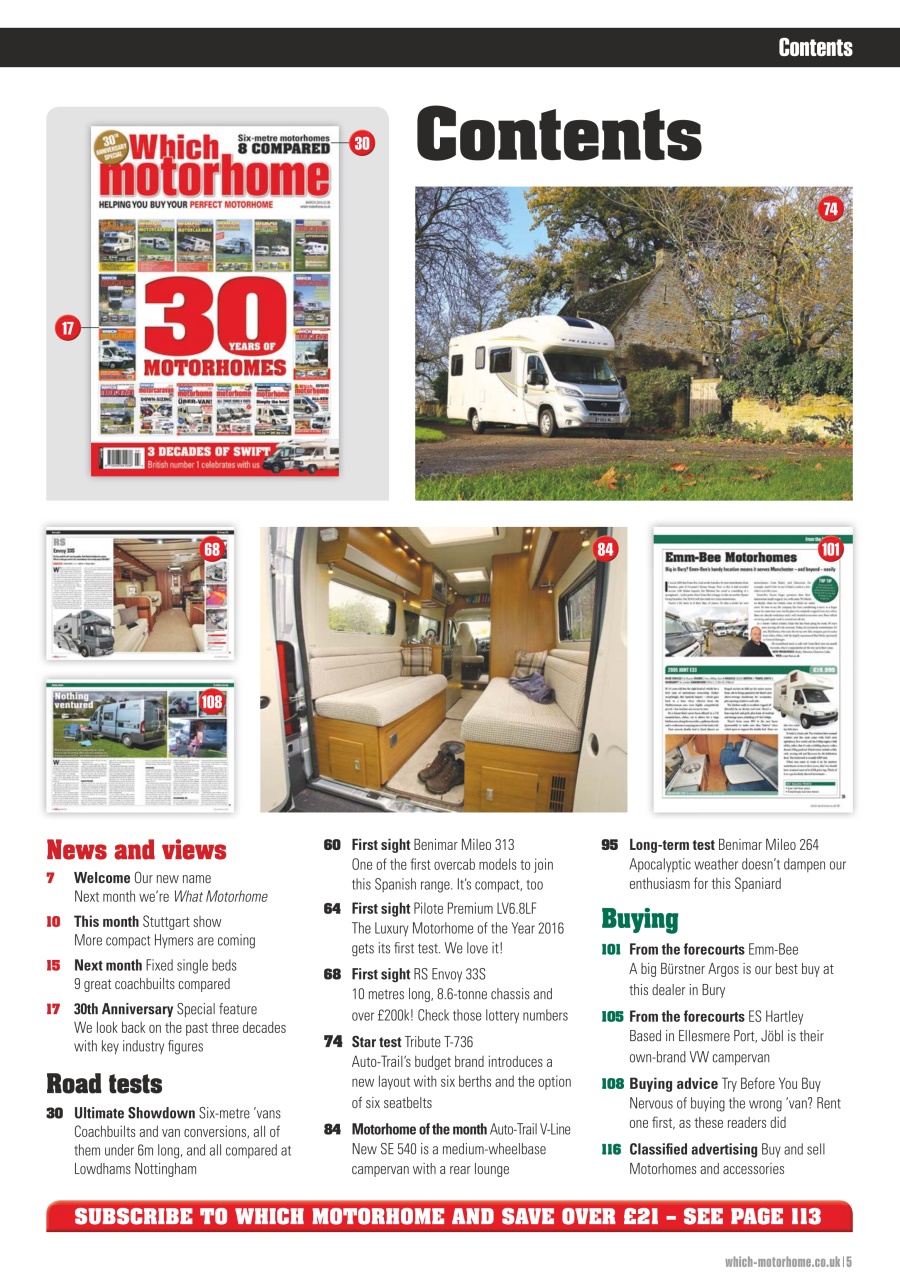 What Motorhome magazine - 30 Years of Motorhomes - March 2016 Back Issue