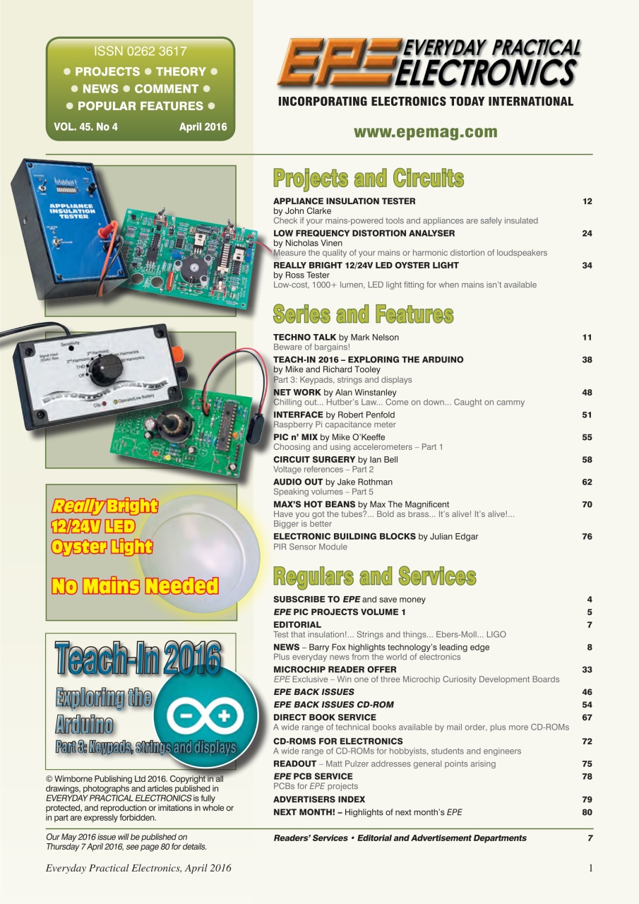 Everyday Practical Electronics Magazine - Apr-16 Subscriptions | Pocketmags