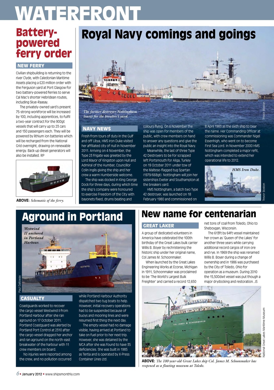 Ships Monthly Magazine - Ships Monthly January 2012 Back Issue
