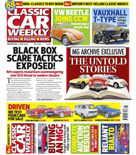 Classic Car Weekly Magazine - 1st June 2016 Back Issue