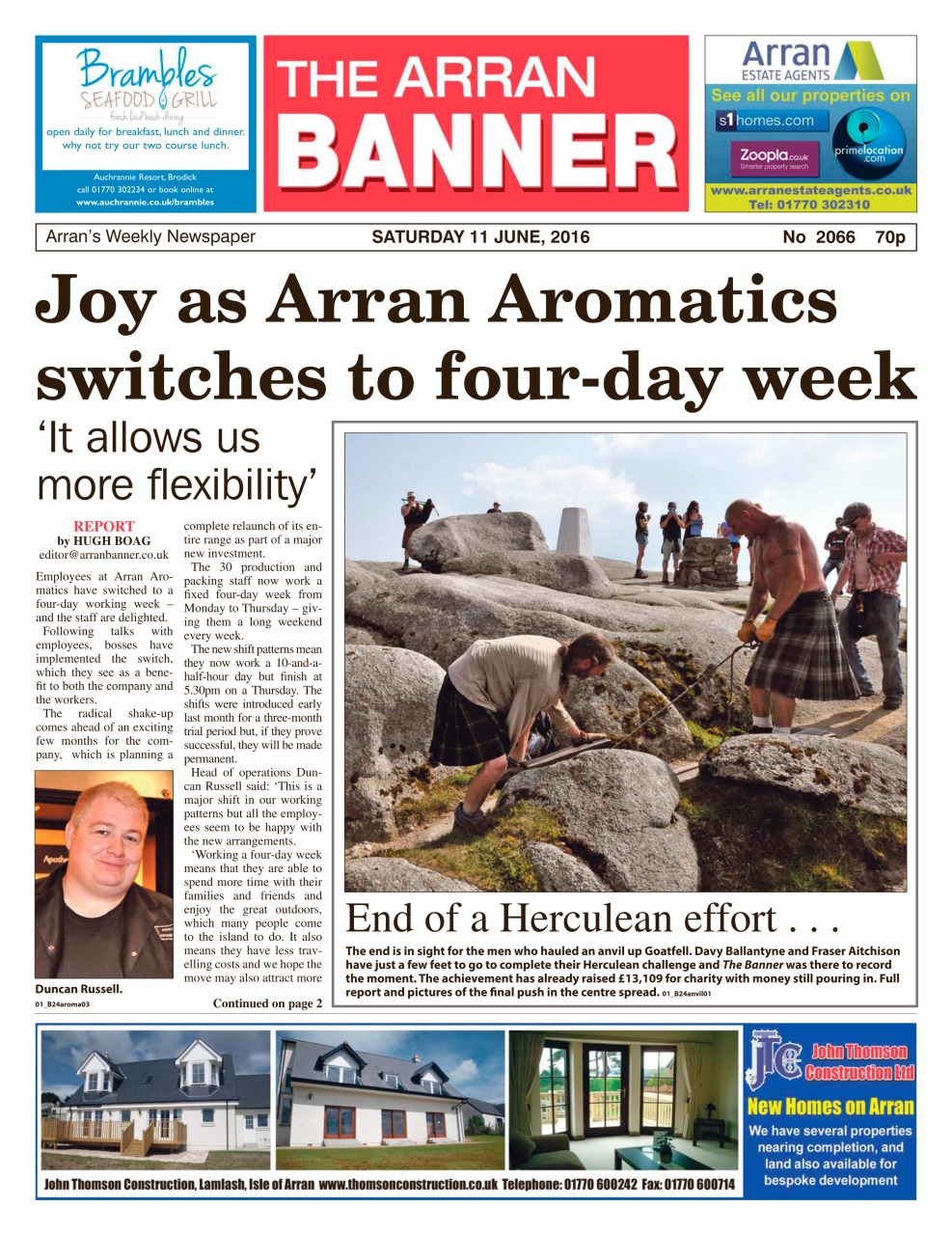 Arran Banner Magazine - 11th June 2016 Back Issue