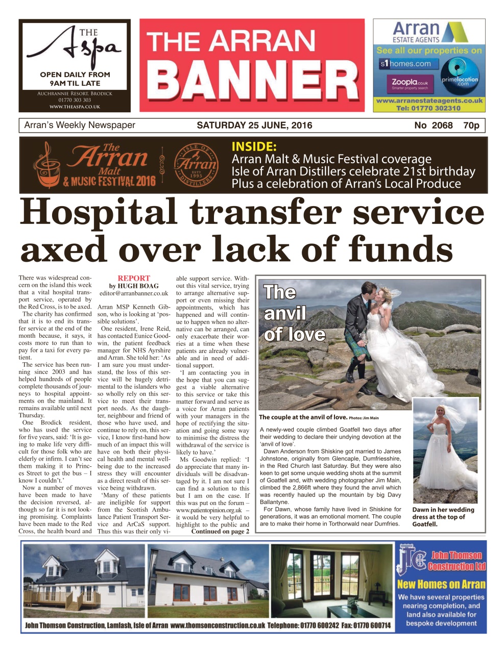 Arran Banner Magazine - 25th June 2016 Back Issue
