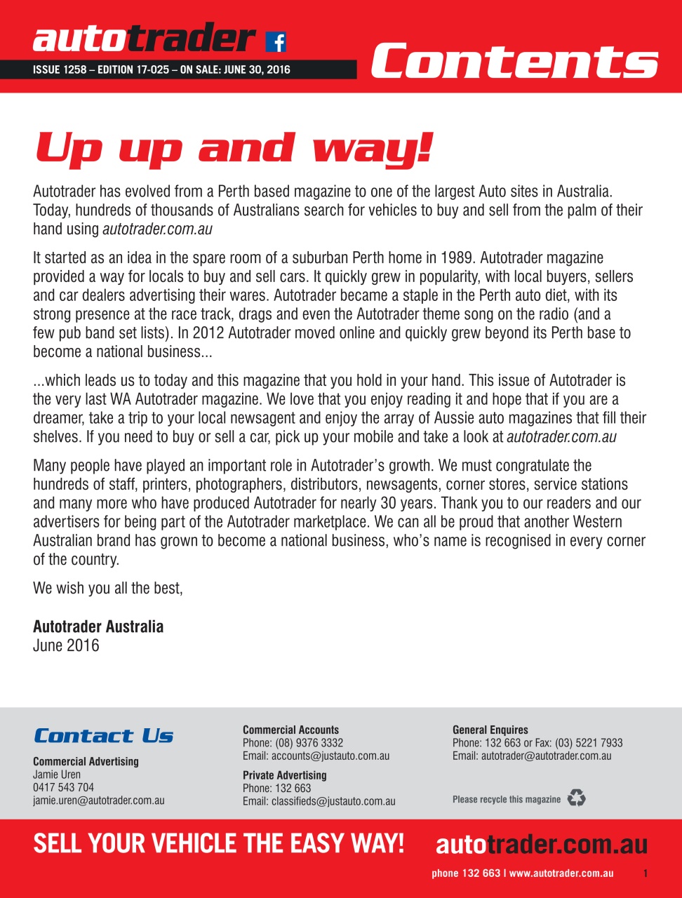 AutoTrader Magazine Subscriptions and 17-025 Issue