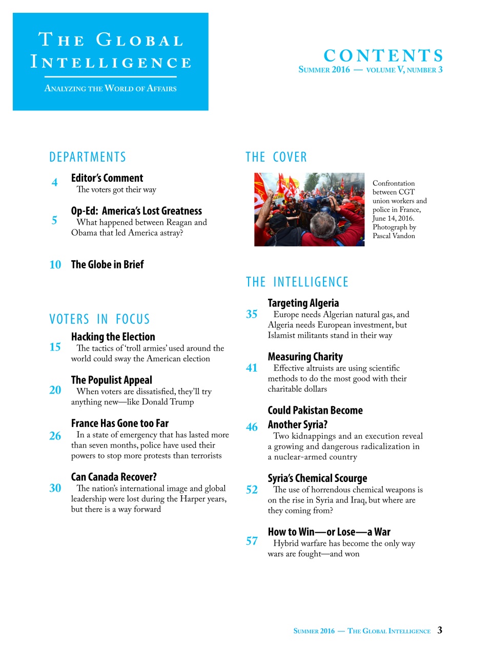 The Global Intelligence Magazine - Summer 2016 Back Issue