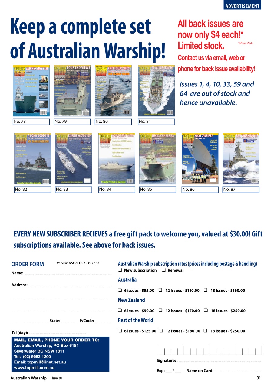 Australian Warship Magazine - 93 Back Issue