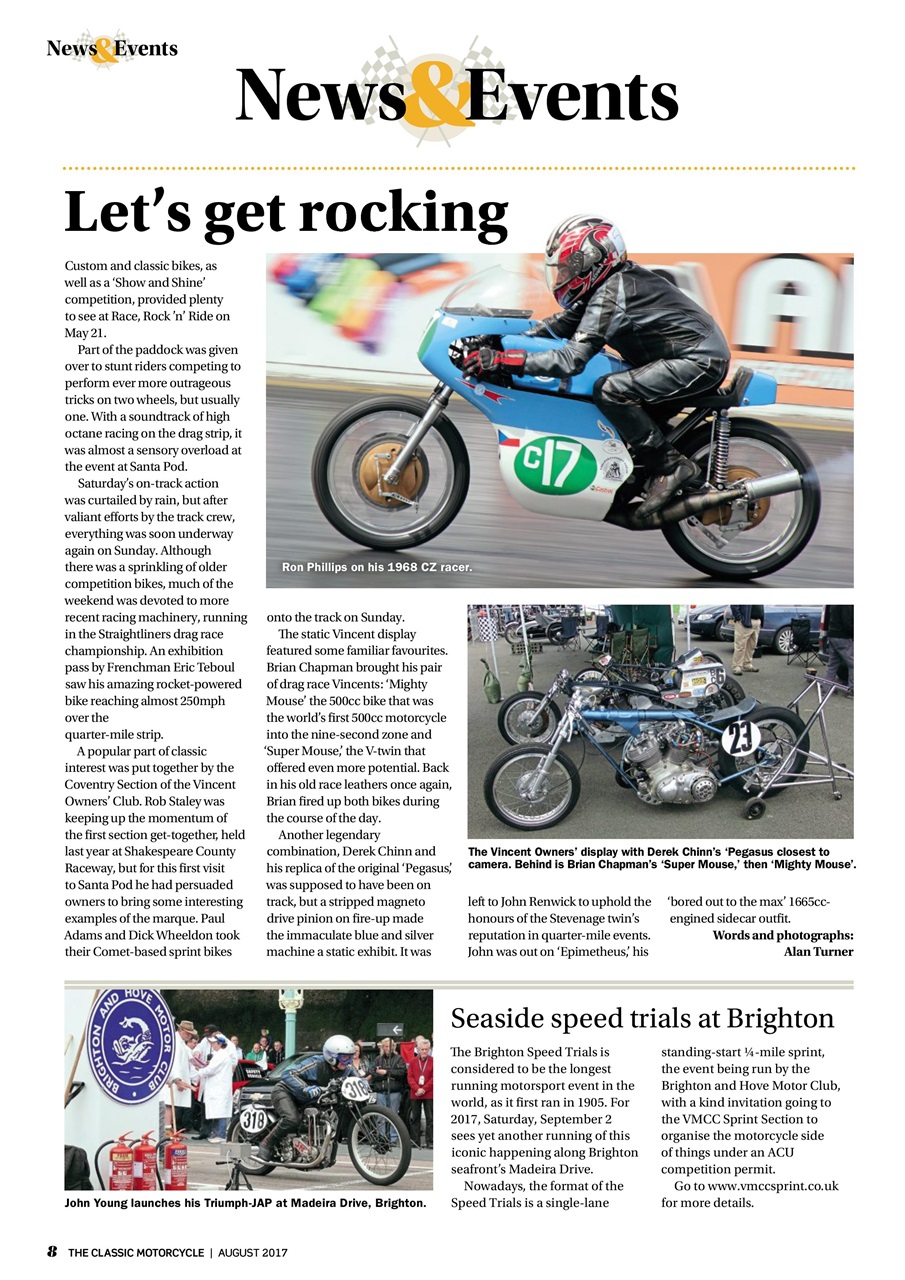 The Classic MotorCycle Magazine - August 2017 Back Issue