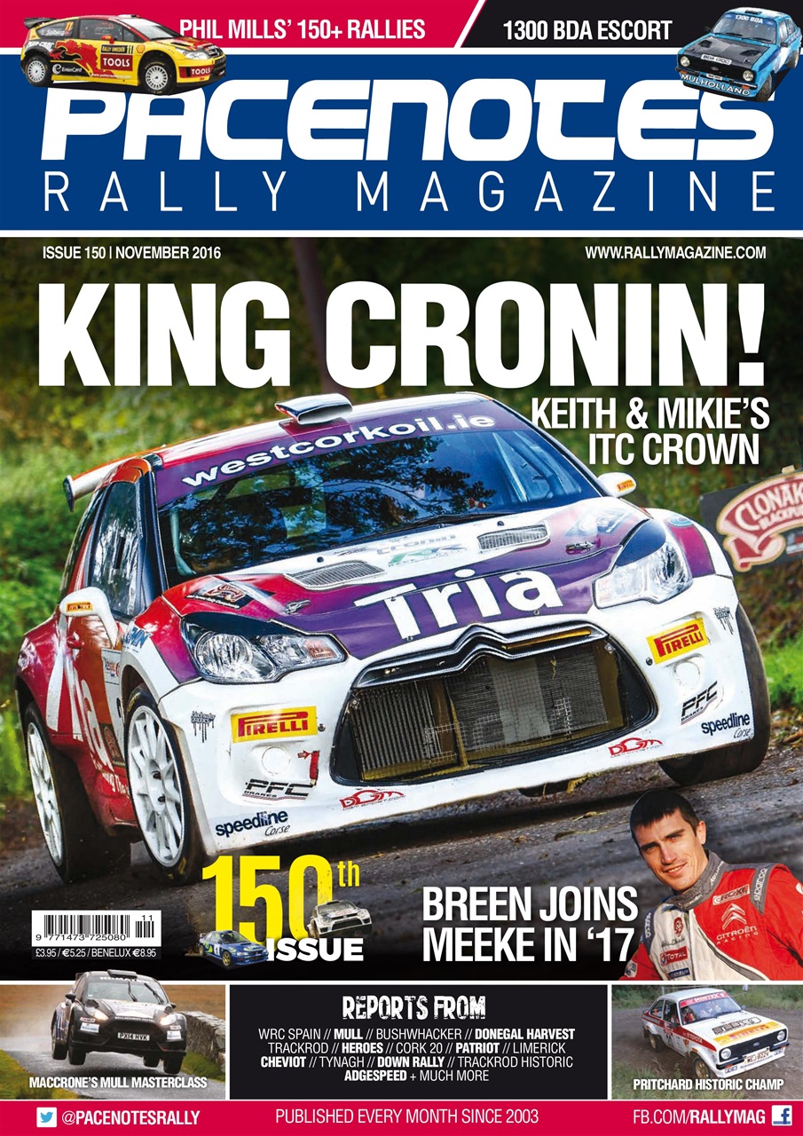 Pacenotes Rally magazine - Issue 150 - November 2016 Back Issue
