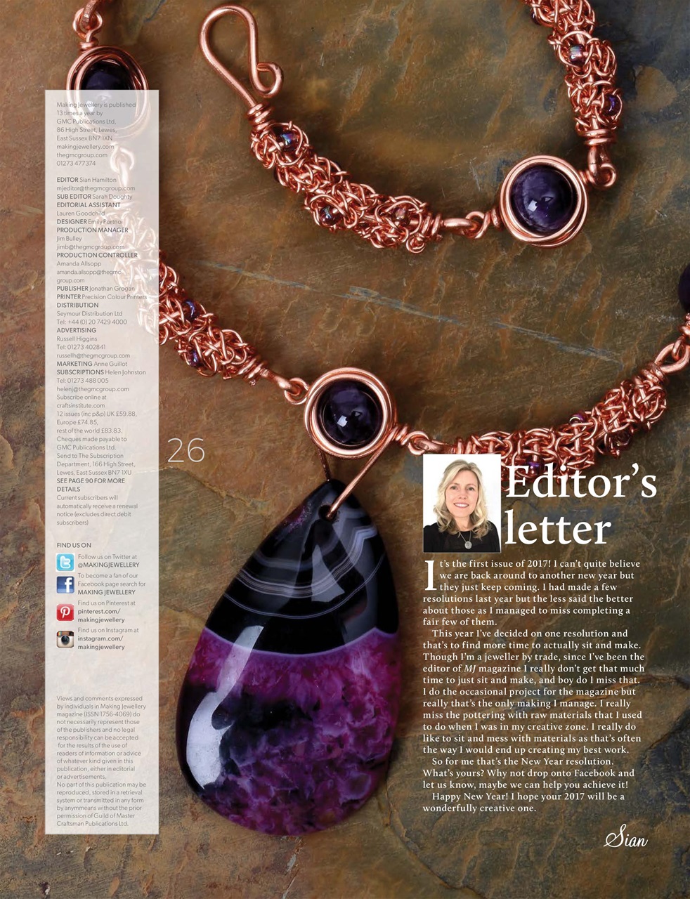 Making Jewellery Magazine - January 2017 Back Issue