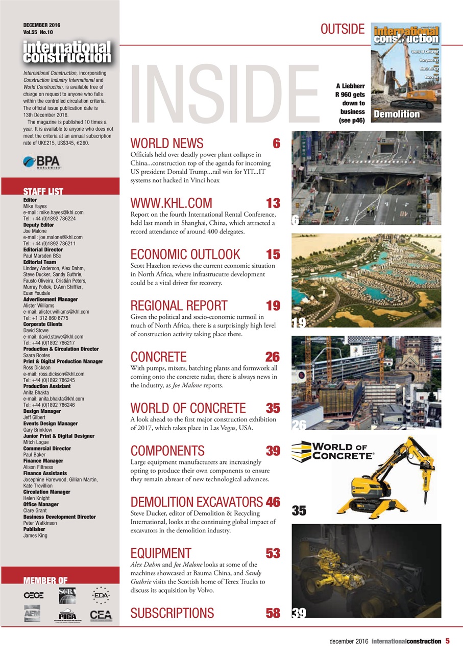 International Construction Magazine - December 2016 Back Issue