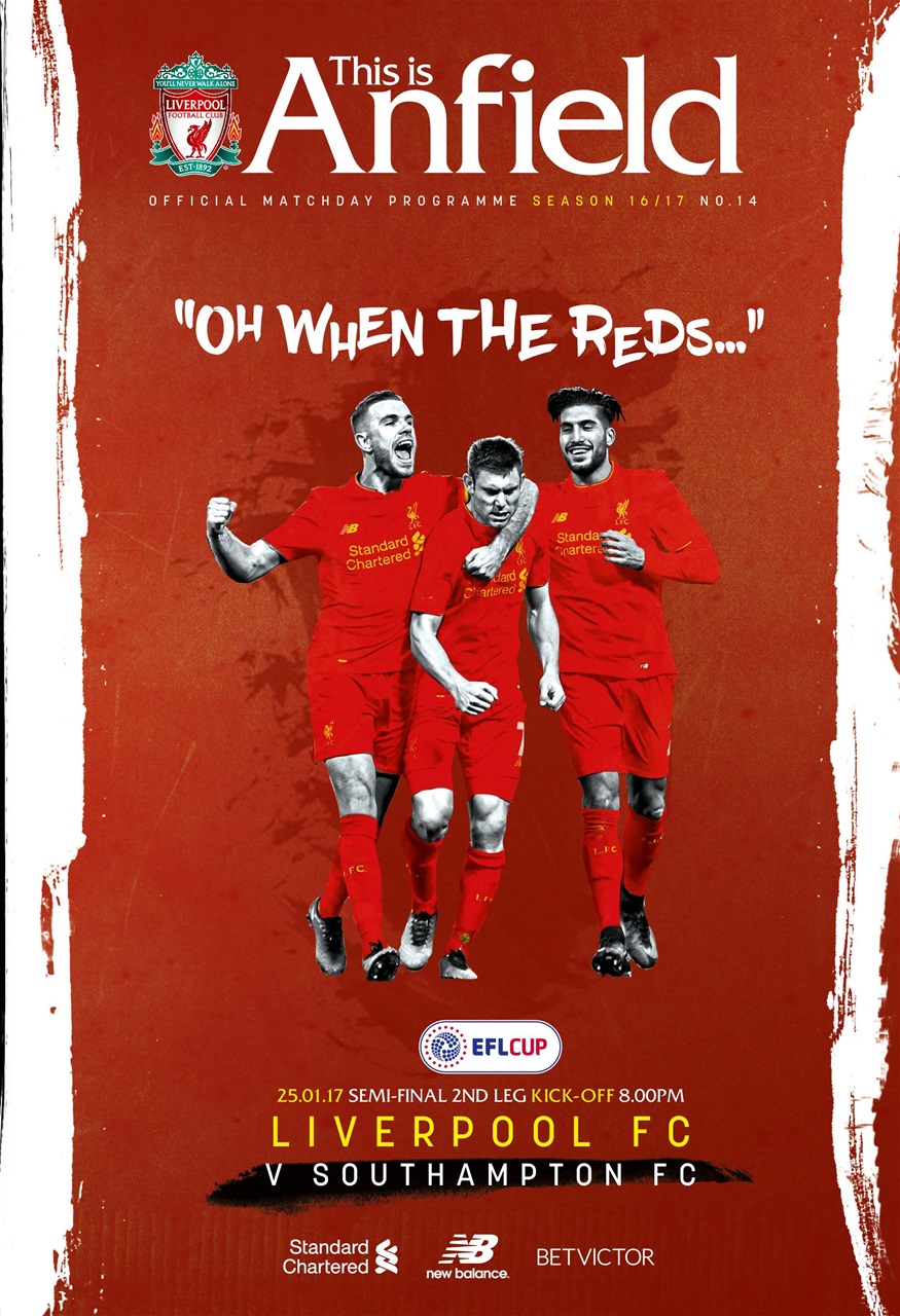 Liverpool FC Programmes - Liverpool v Southampton 201617 EFL CUP Back Issue