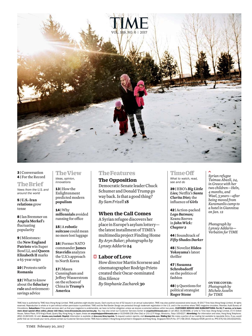 Time Magazine - 20th February 2017 Back Issue