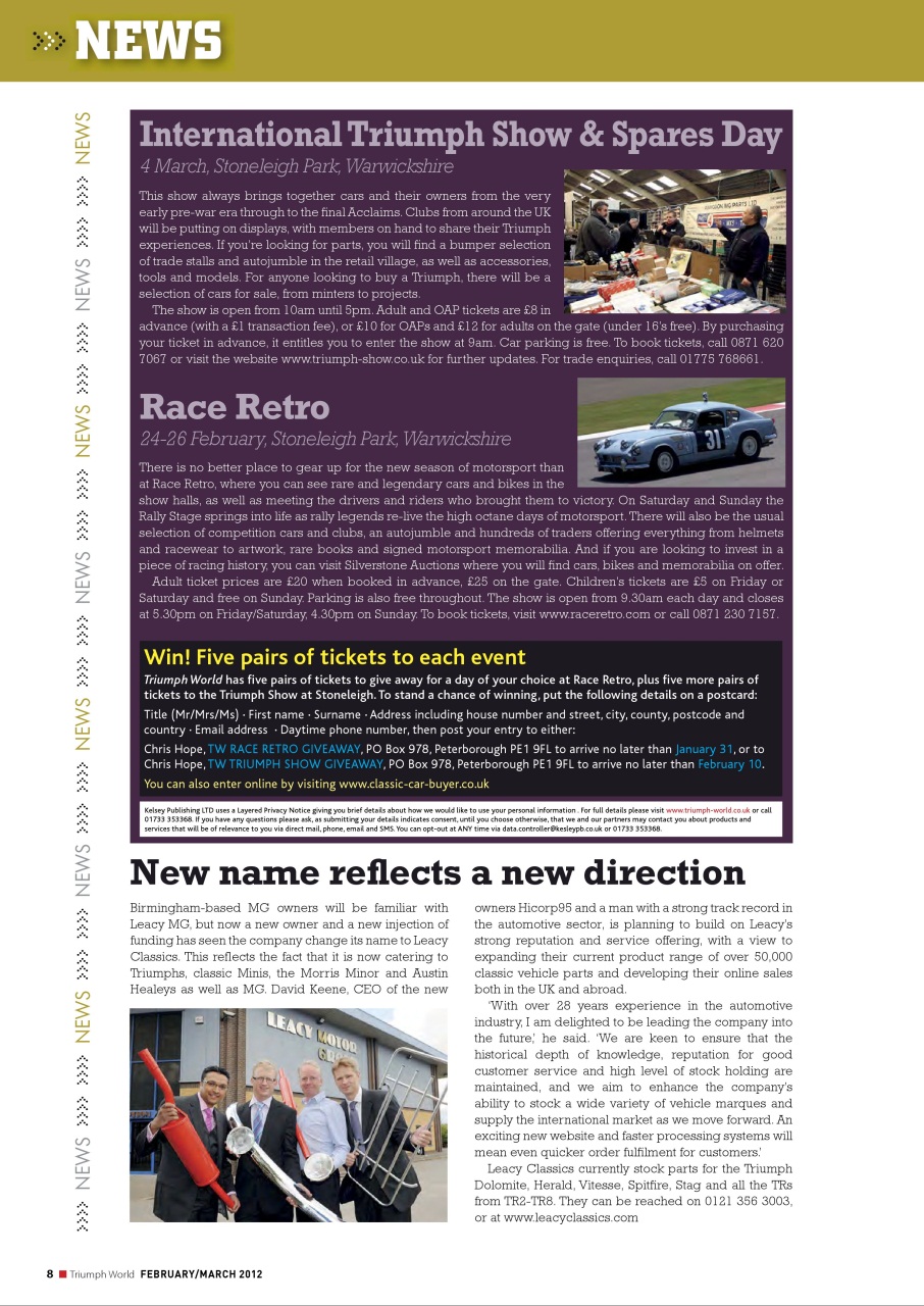 Triumph World Magazine - Triumph World Feb-Mar 2012 Back Issue