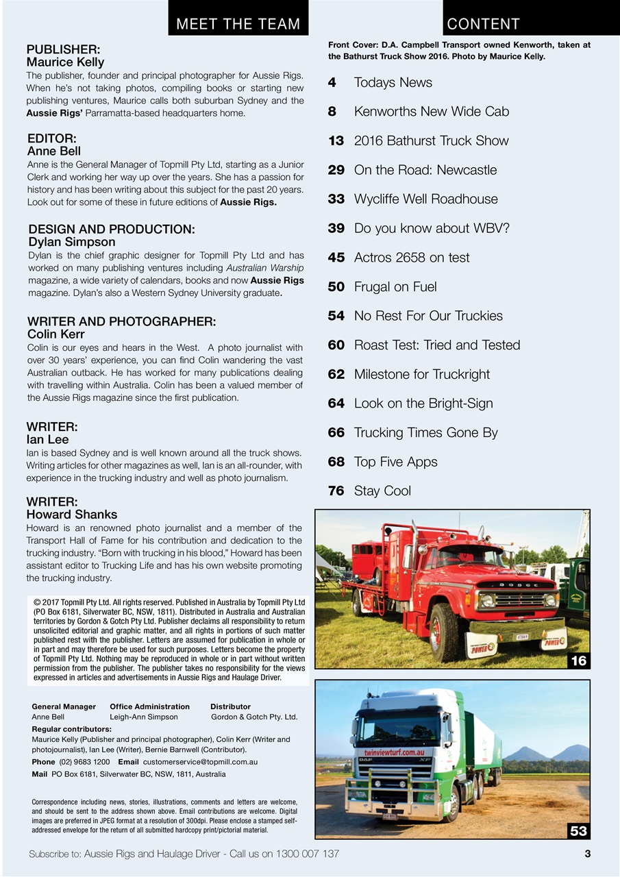 Aussie Rigs and Haulage Driver Magazine Subscriptions and Issue 7 Issue ...