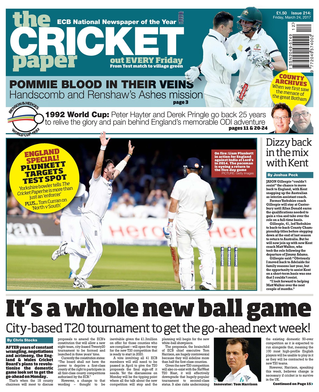 The Cricket Paper Magazine - 24th March 2017 Subscriptions | Pocketmags