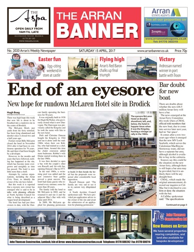 Arran Banner Magazine - 14th April 2017 Back Issue