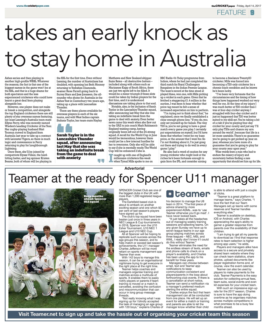 The Cricket Paper Magazine - 14th April 2017 Zurück Ausgabe