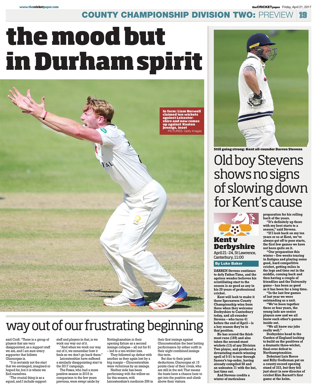 The Cricket Paper Magazine - 21st April 2017 Back Issue