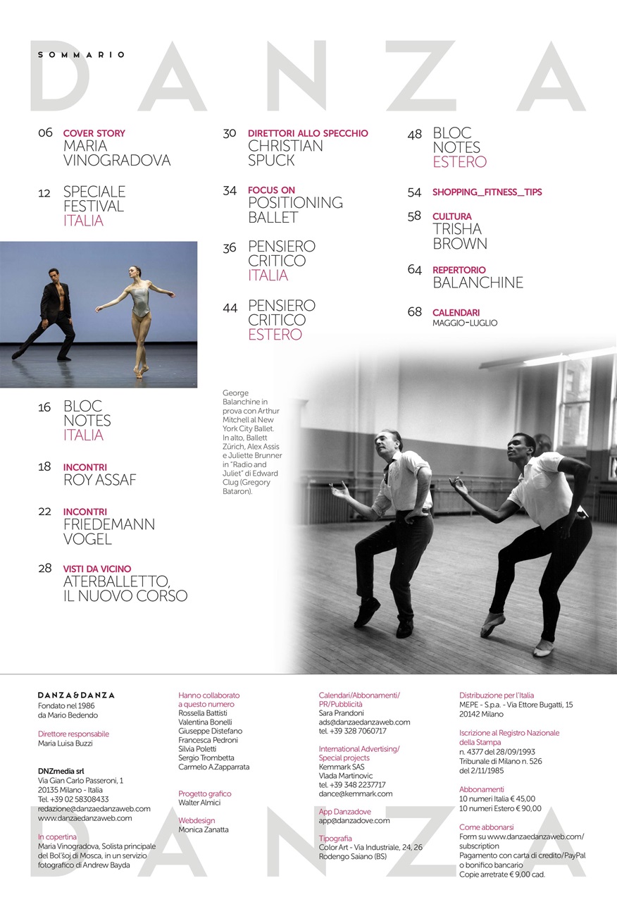 DANZA&DANZA Magazine - Mag/Giu 2017 Back Issue