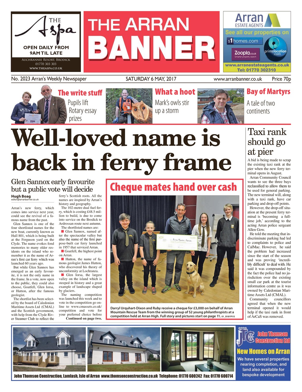 Arran Banner Magazine - 5th May 2017 Back Issue