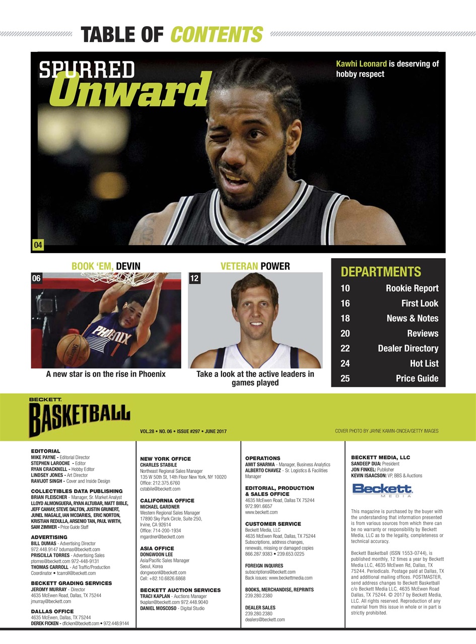 Beckett Basketball Magazine - June 2017 Back Issue