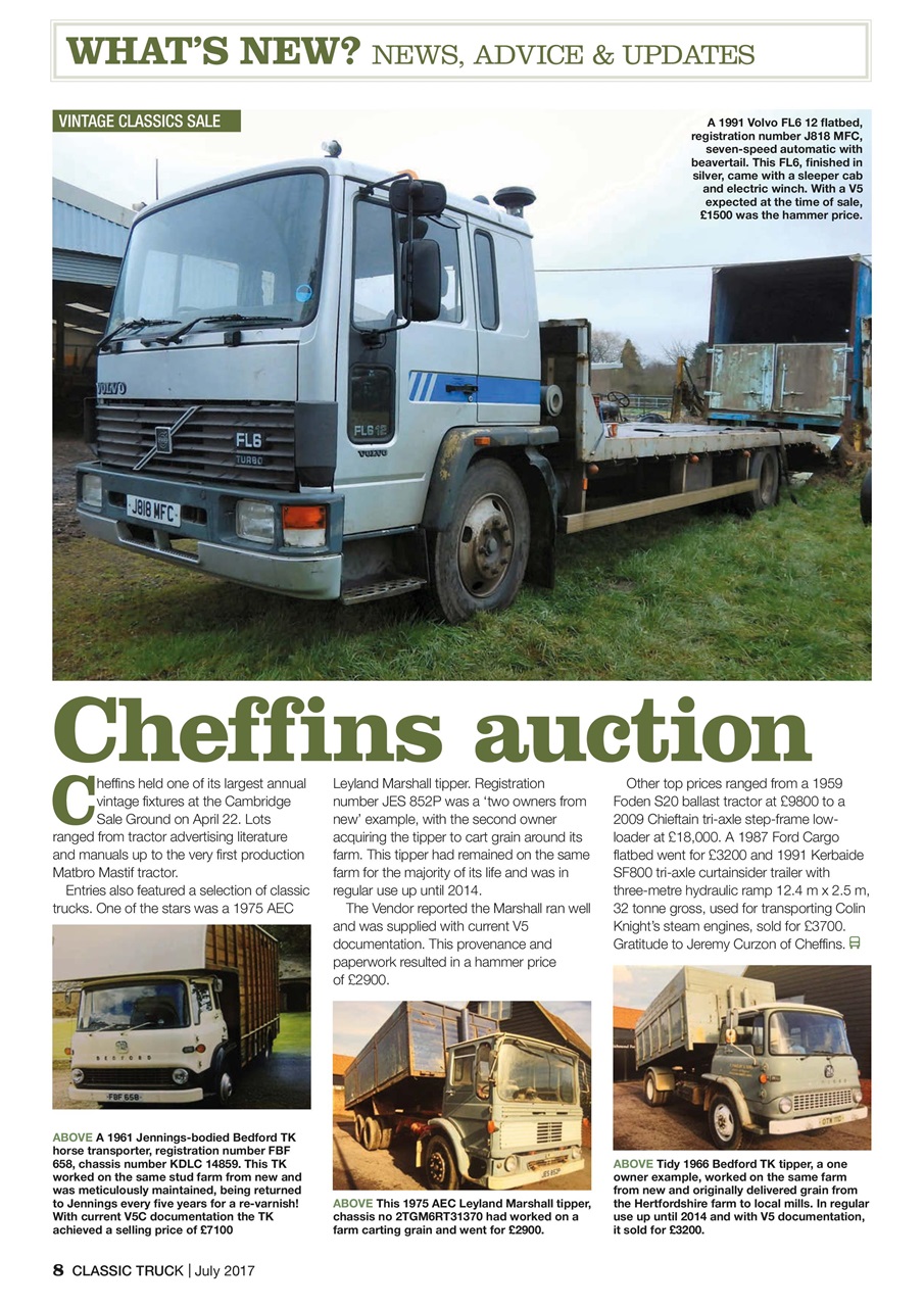 Classic Truck Magazine - No. 40 Ernest Thorpe DAF 85CF Mileage Muncher ...