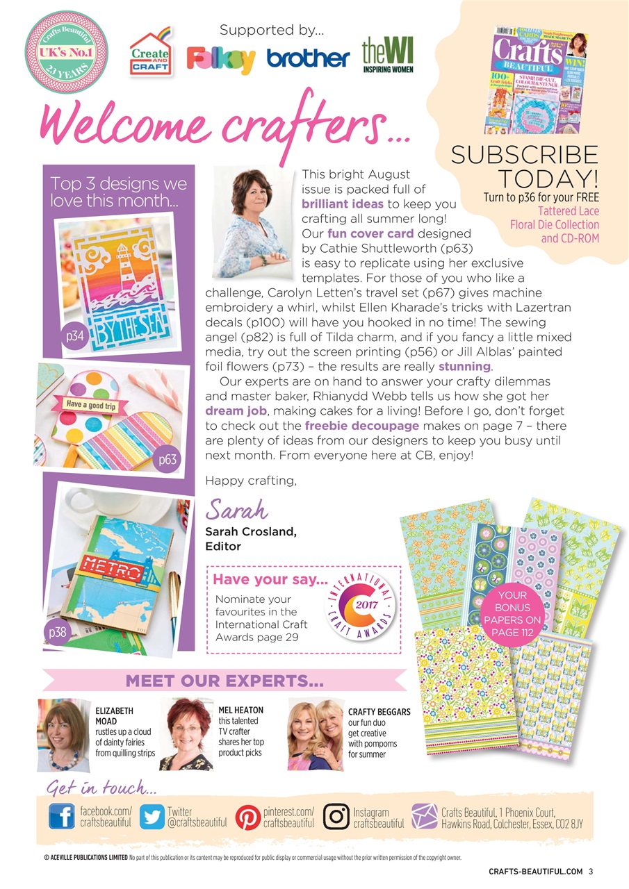 Crafts Beautiful Magazine - Aug-17 Subscriptions | Pocketmags