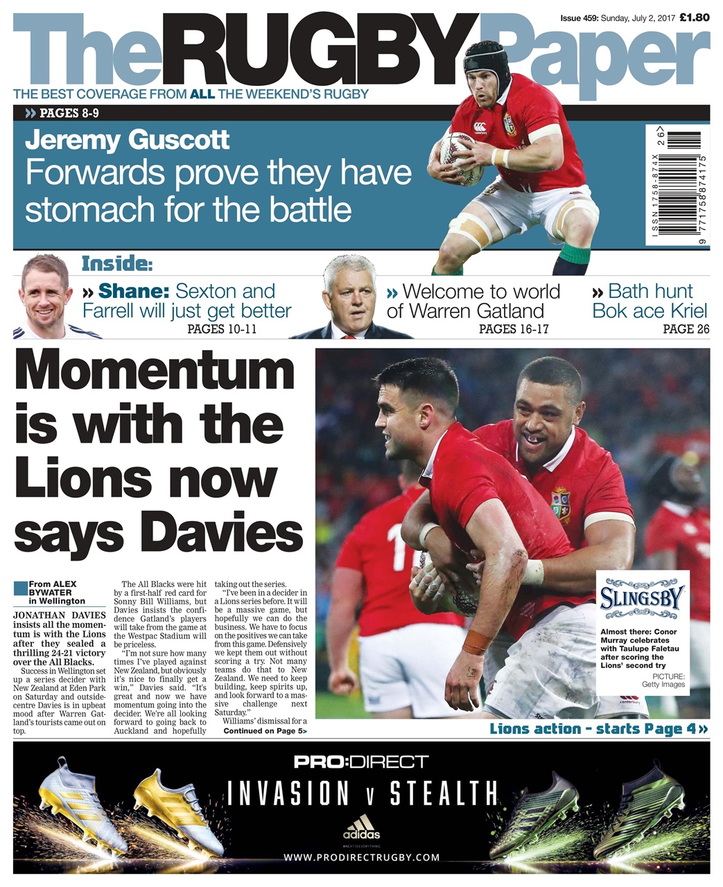 The Rugby Paper Magazine - 2nd July 2017 Back Issue