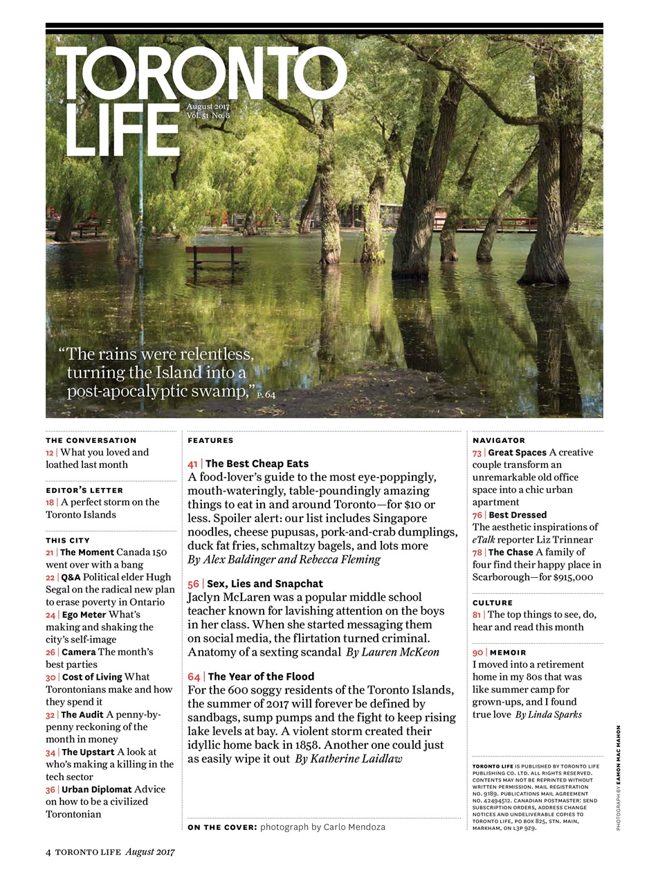 Toronto Life Magazine - August 2017 Back Issue