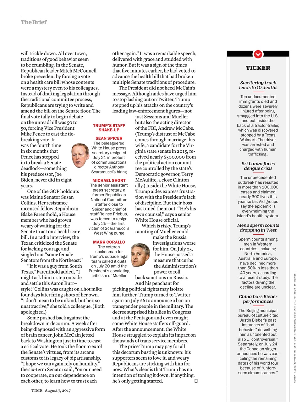 Time Magazine - 7th August 2017 Back Issue