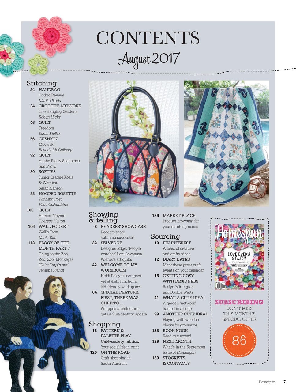 Homespun Magazine - Issue#18.8 Aug 2017 Subscriptions | Pocketmags