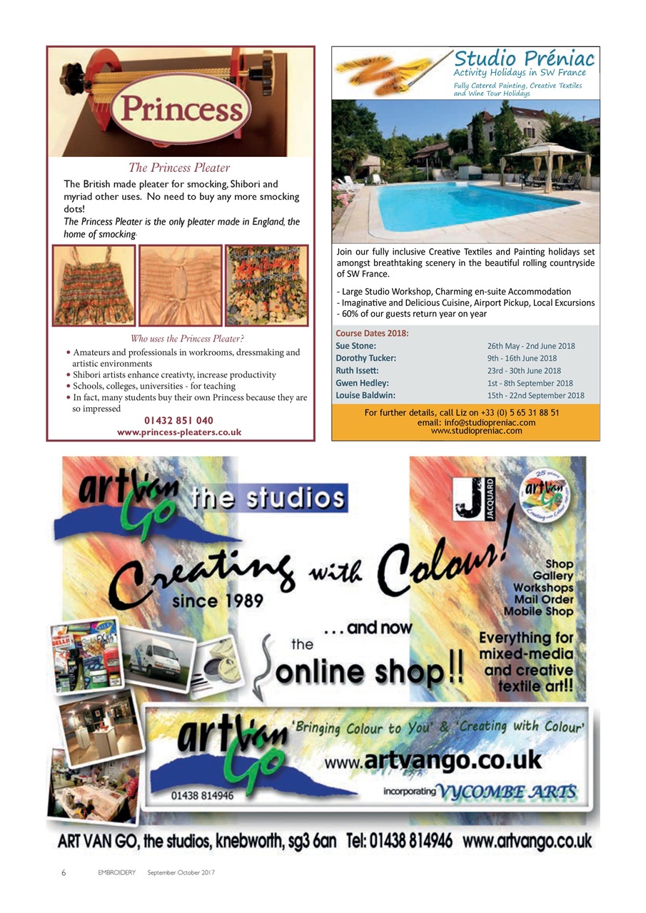 Embroidery Magazine - Sep-Oct 2017 Back Issue