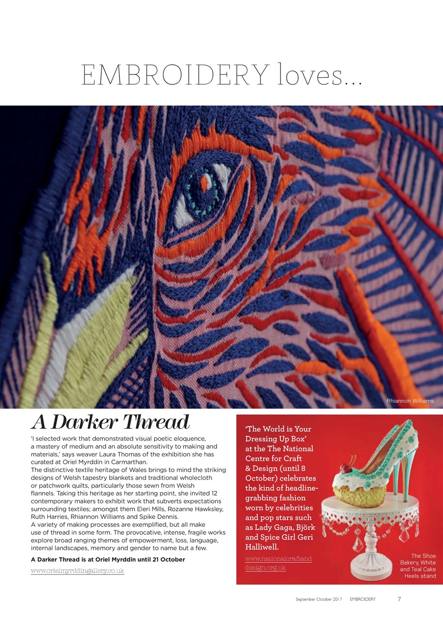 Embroidery Magazine - Sep-Oct 2017 Back Issue