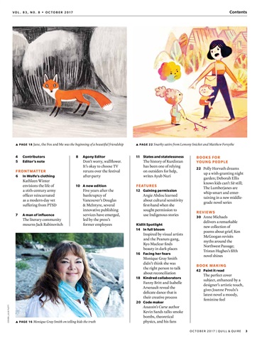 Quill & Quire Magazine - October 2017 Back Issue