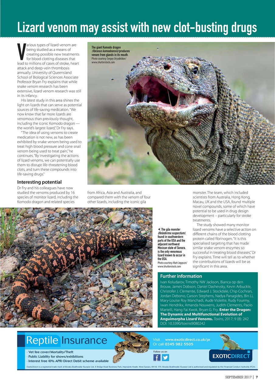 Practical Reptile Keeping Magazine - September 2017 Back Issue Practical Reptile Keeping Magazine - September 2017 Back Issue