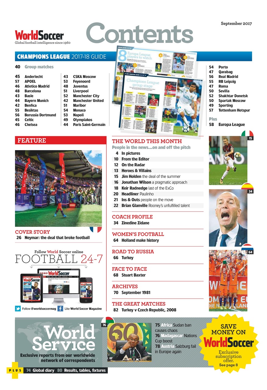 World Soccer Magazine - September 2017 Back Issue